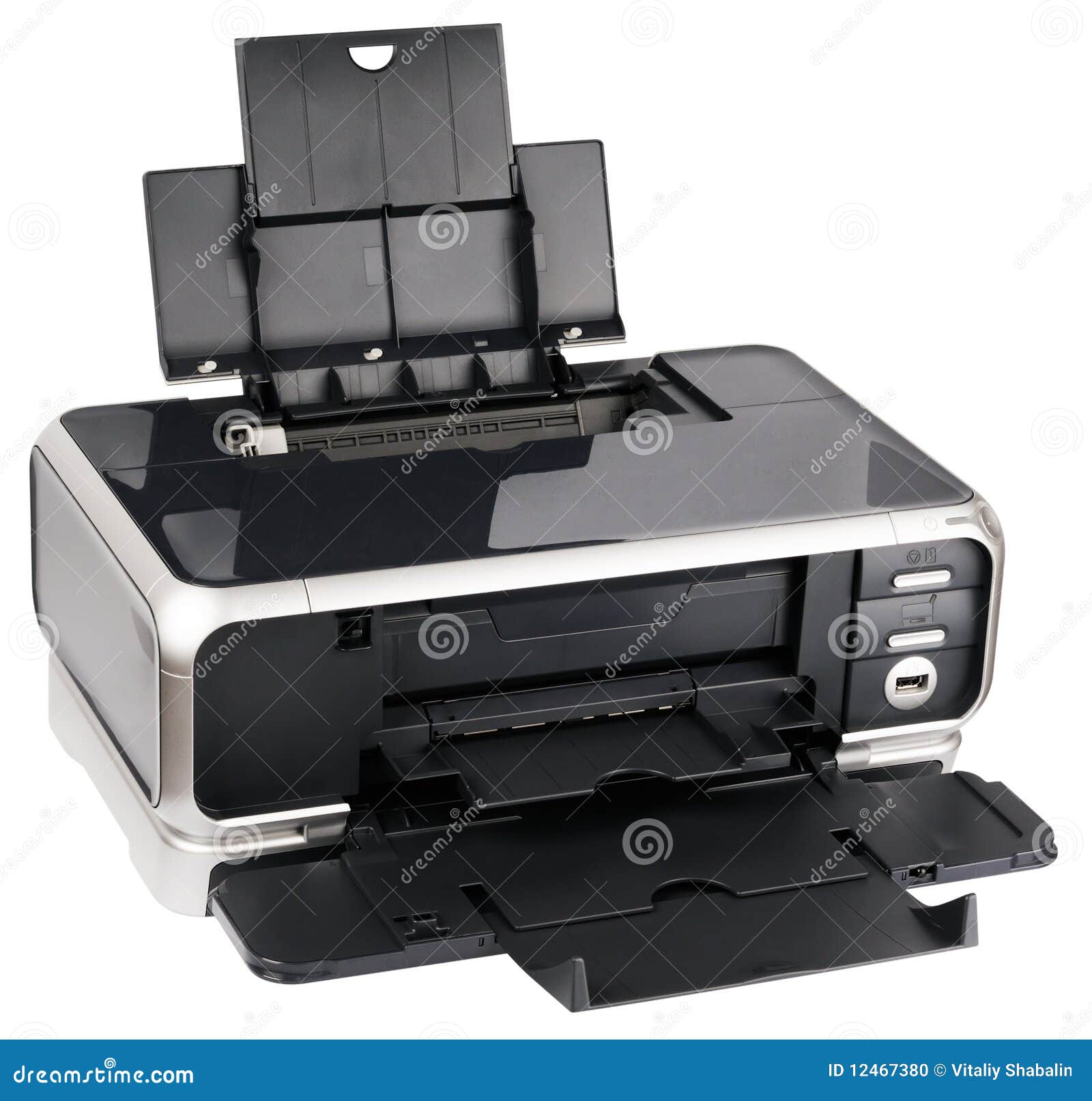 Ink-jet Printer Isometric View Stock Photo - Image of isolated, silver ...