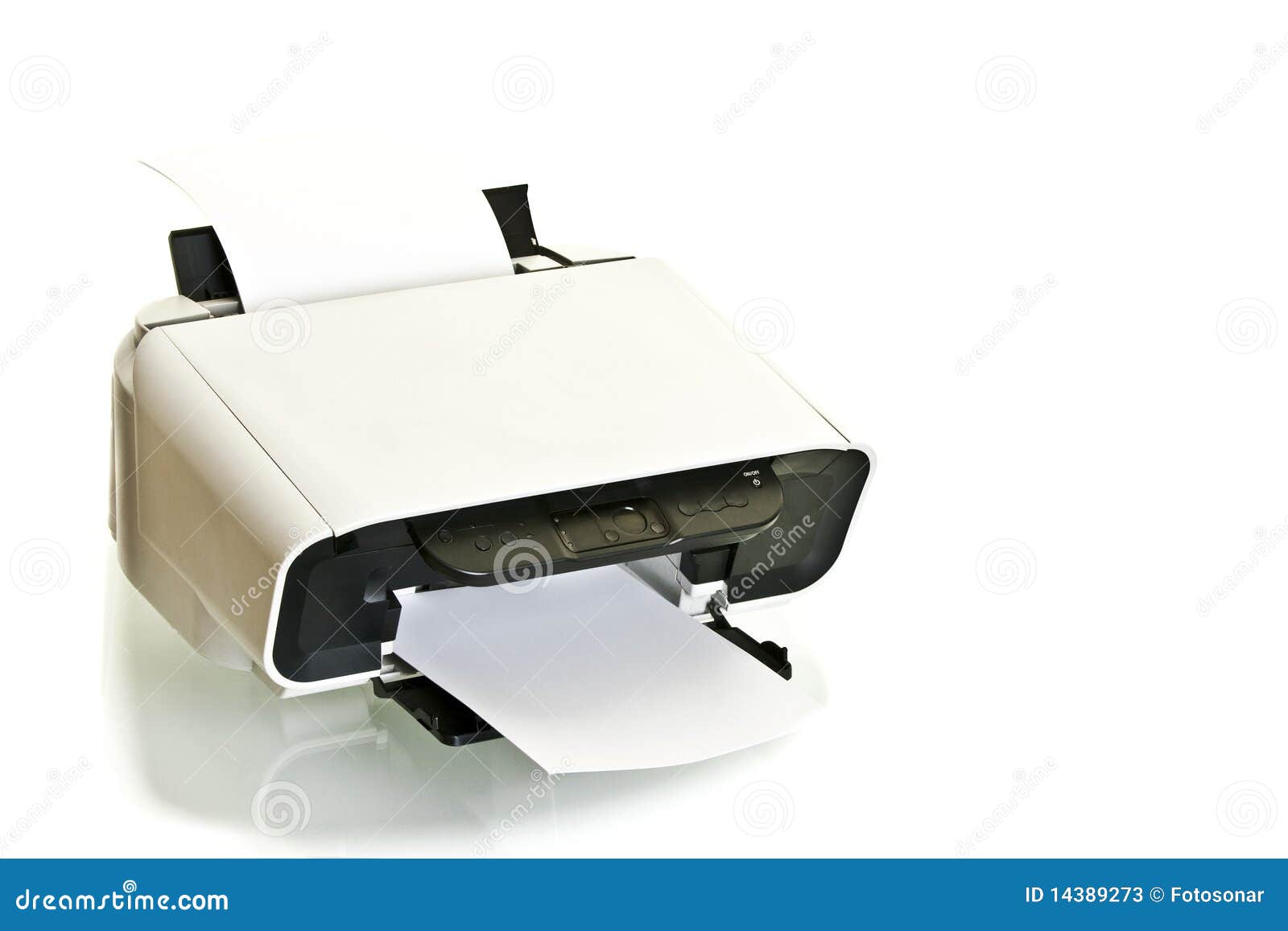 Ink Jet Printer With Paper In Stock Image - Image of print, peripheral ...