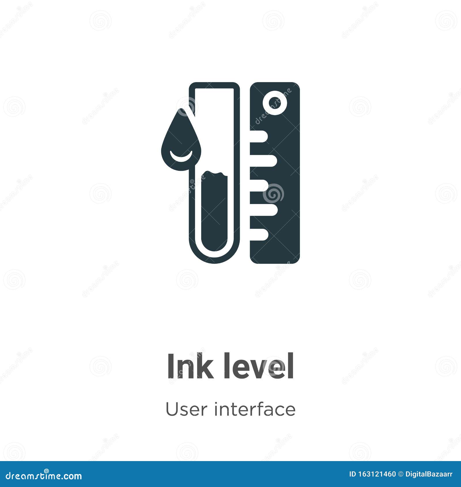 Ink Level Vector Icon on White Background. Flat Vector Ink Level Icon ...