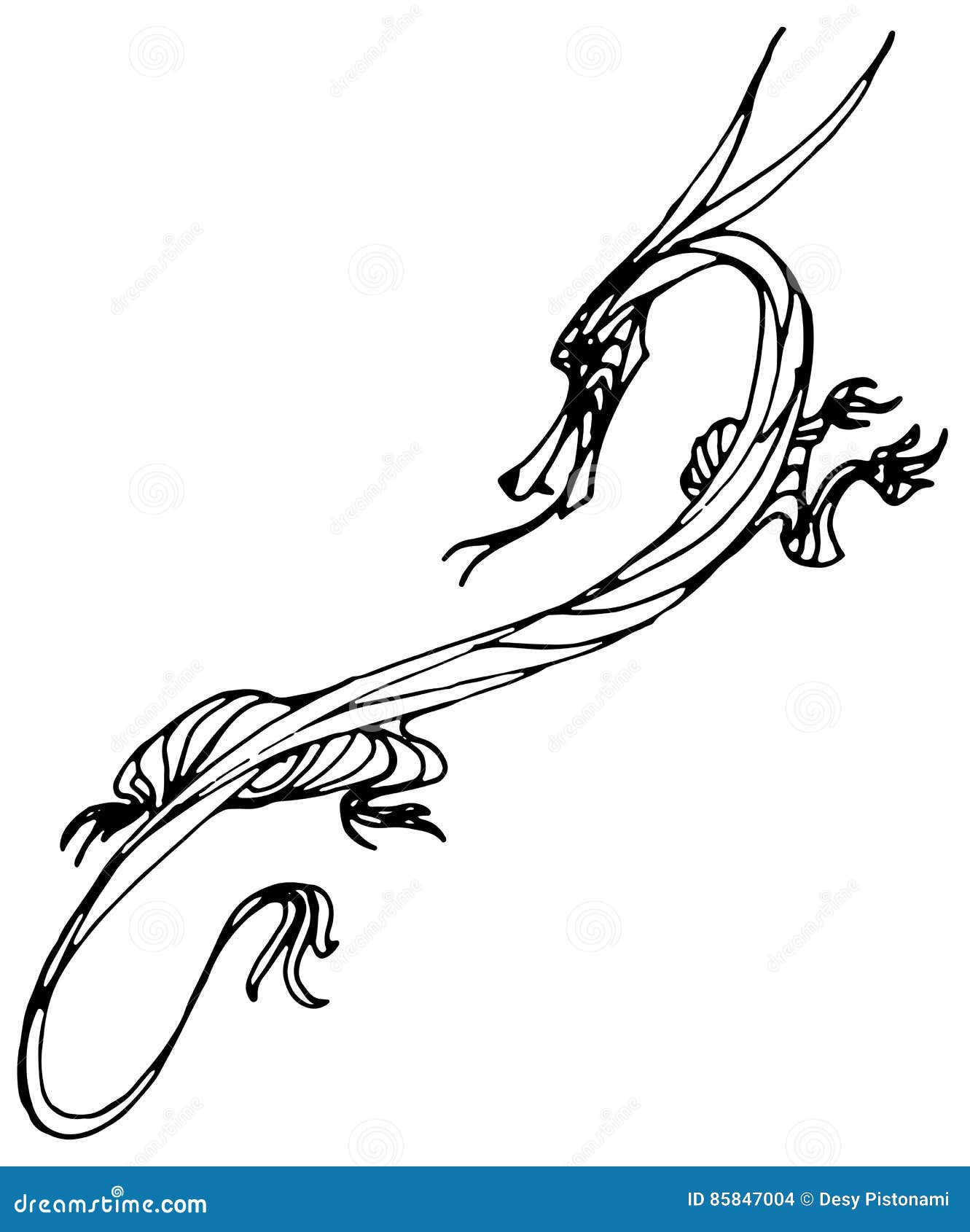 Line Art Dragon Royalty-Free Stock Photo | CartoonDealer.com #2360085