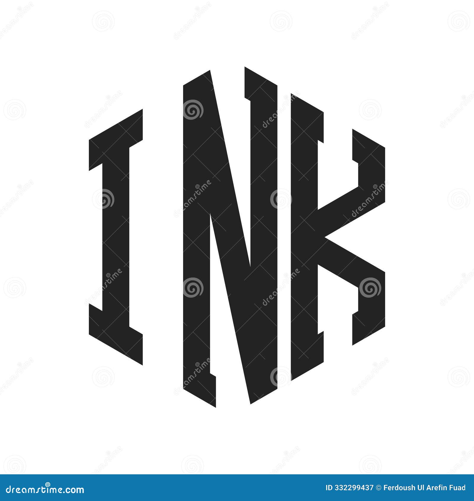 INK Logo Design. Initial Letter INK Monogram Logo Using Hexagon Shape ...