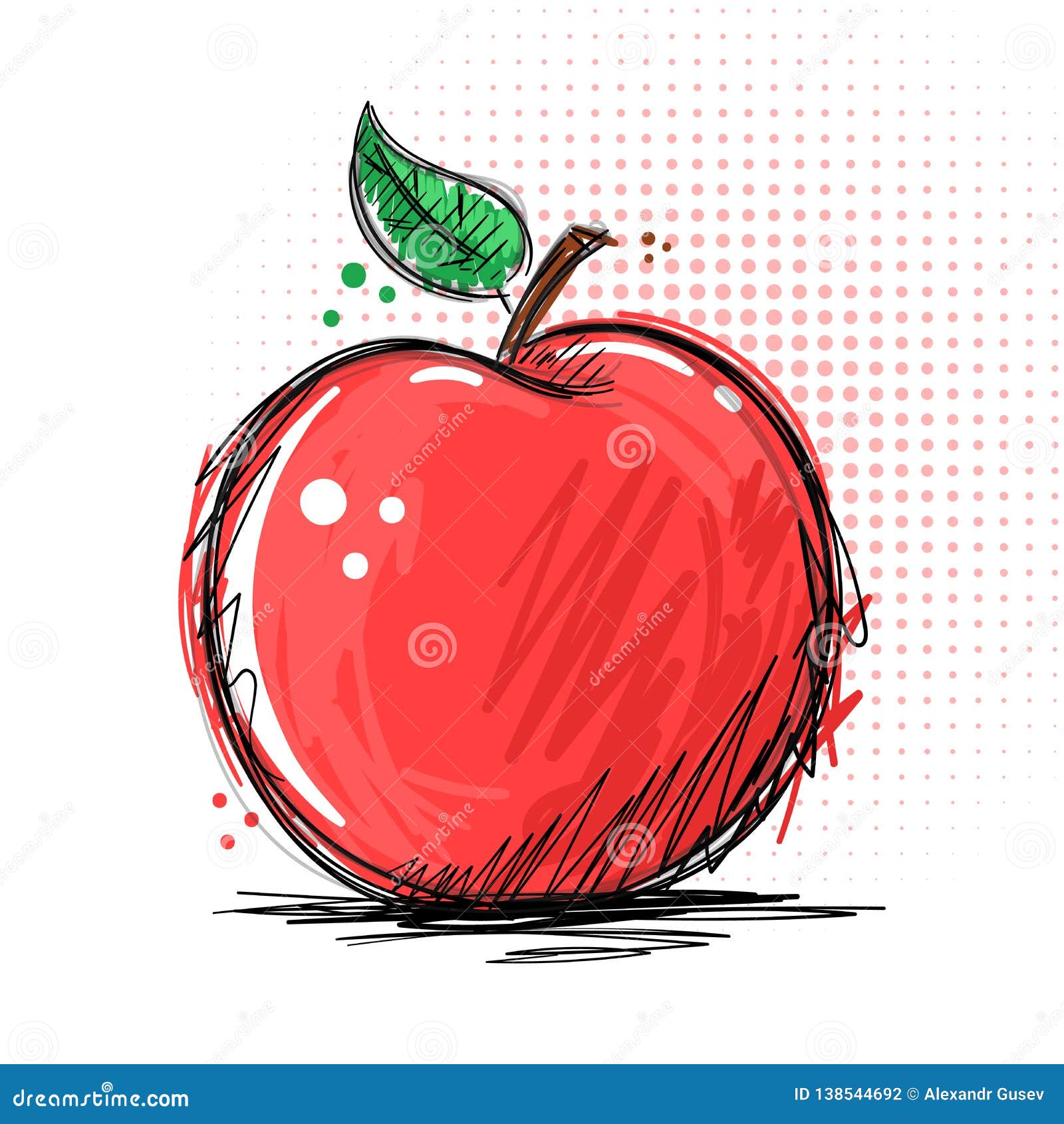 Ink and Marker - Apple Illustration Stock Vector - Illustration of ...