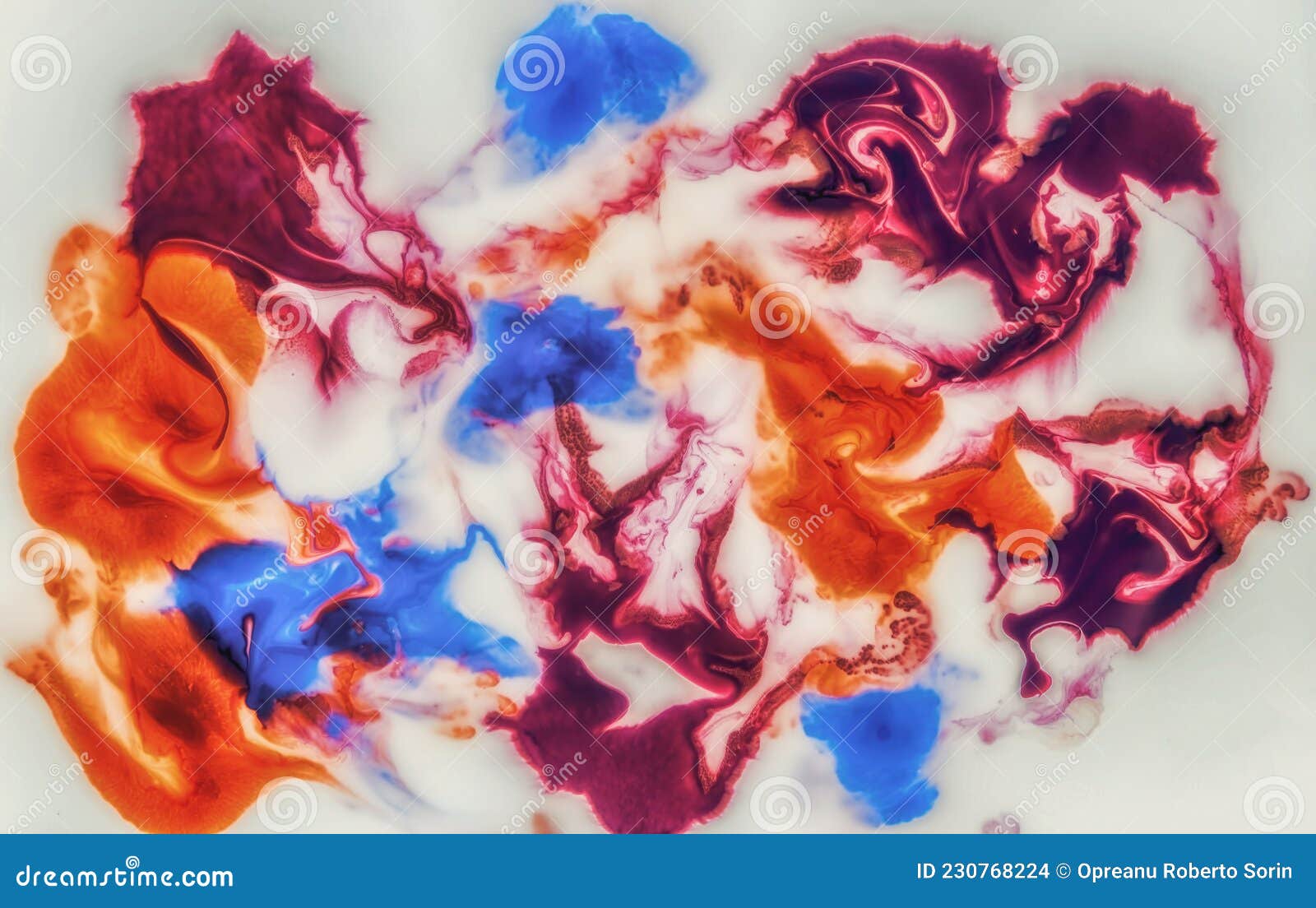 Ink Flowing and Mixing with Colored Powder Stock Photo - Image of fluid ...