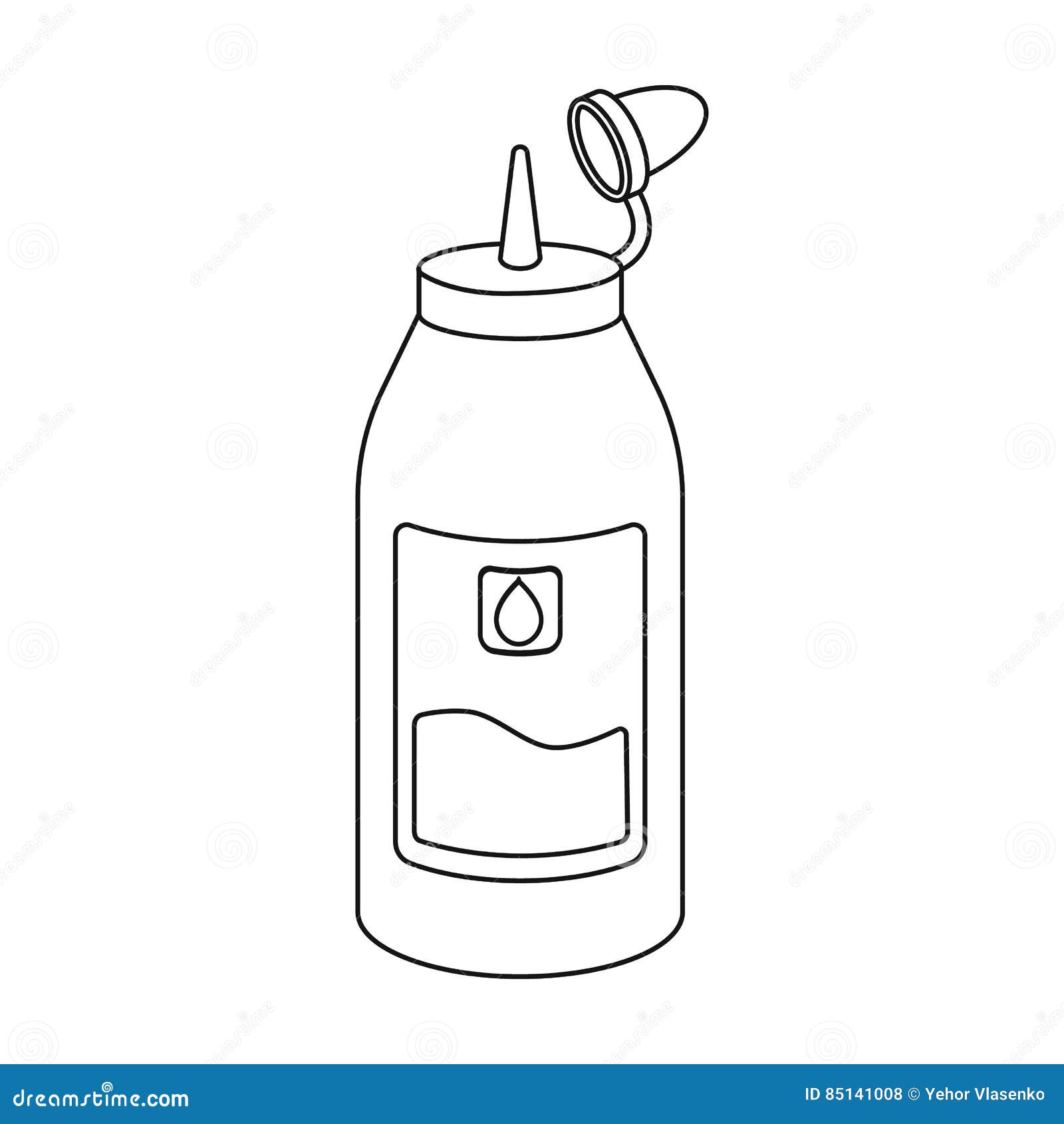 Ink in Outline Style Isolated on White Background. Typography Symbol ...