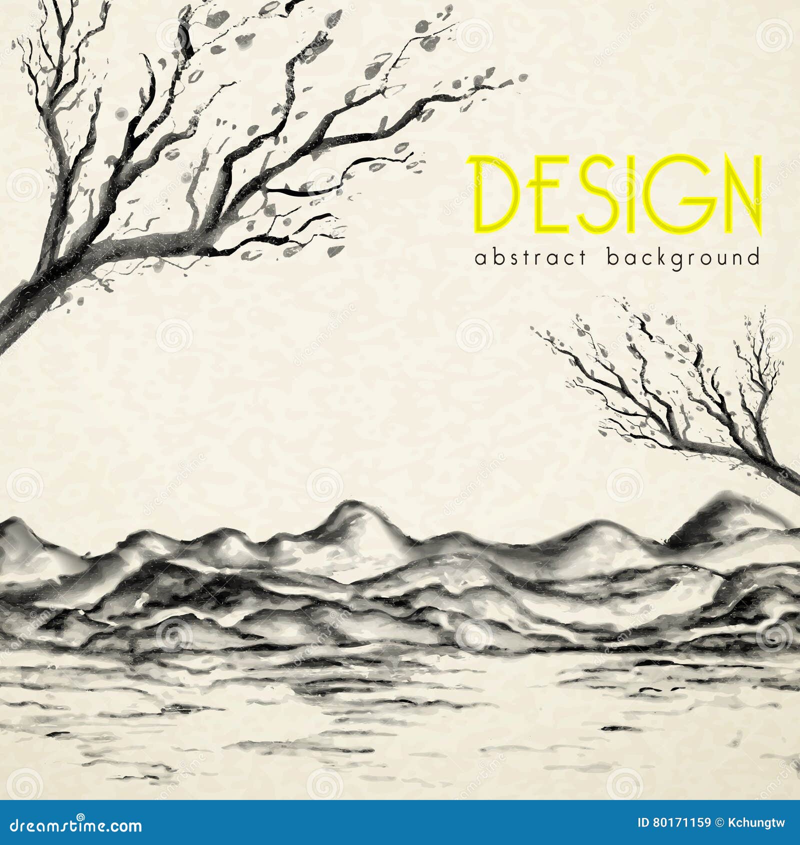 Ink painting style poster stock vector. Illustration of depth - 80171159