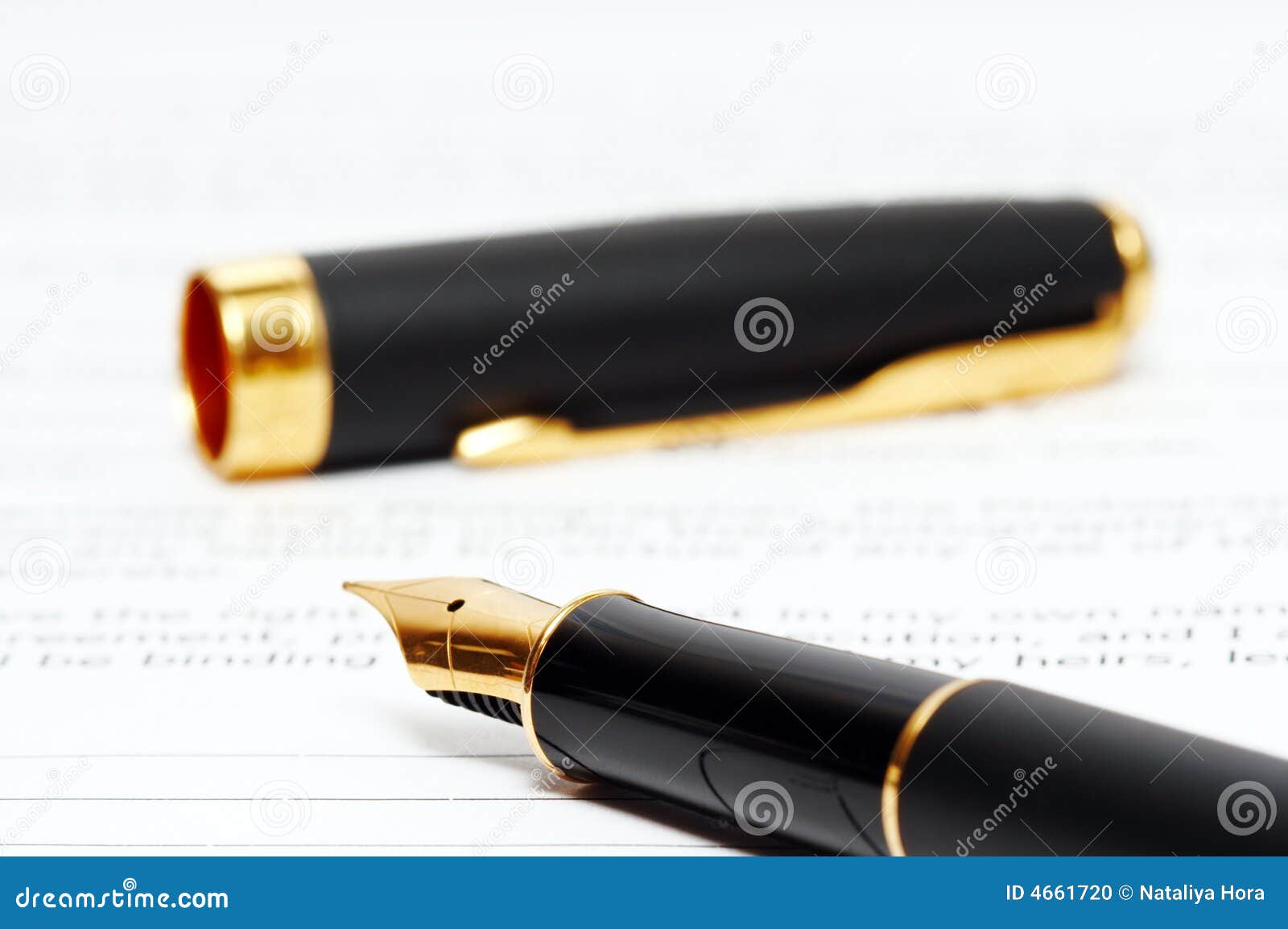 Ink pen on the document stock photo. Image of text, paper - 4661720