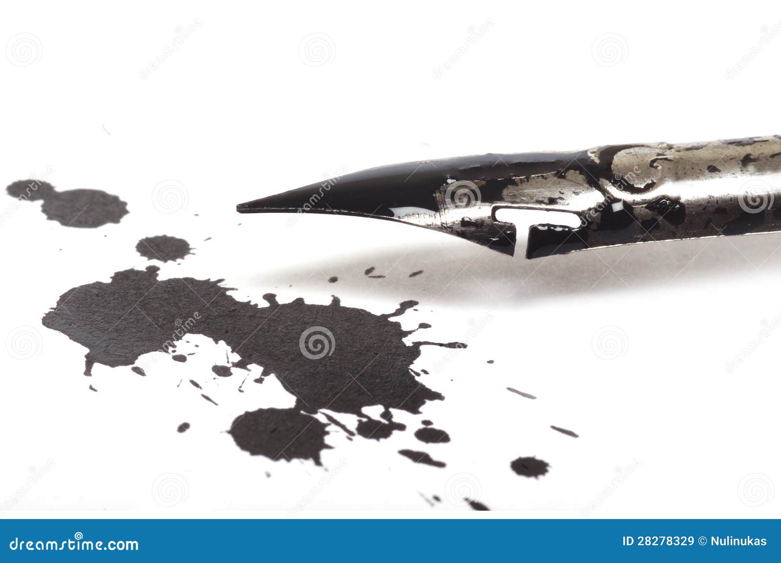 Ink pen and ink blot stock image. Image of abstract, inkblot - 28278329