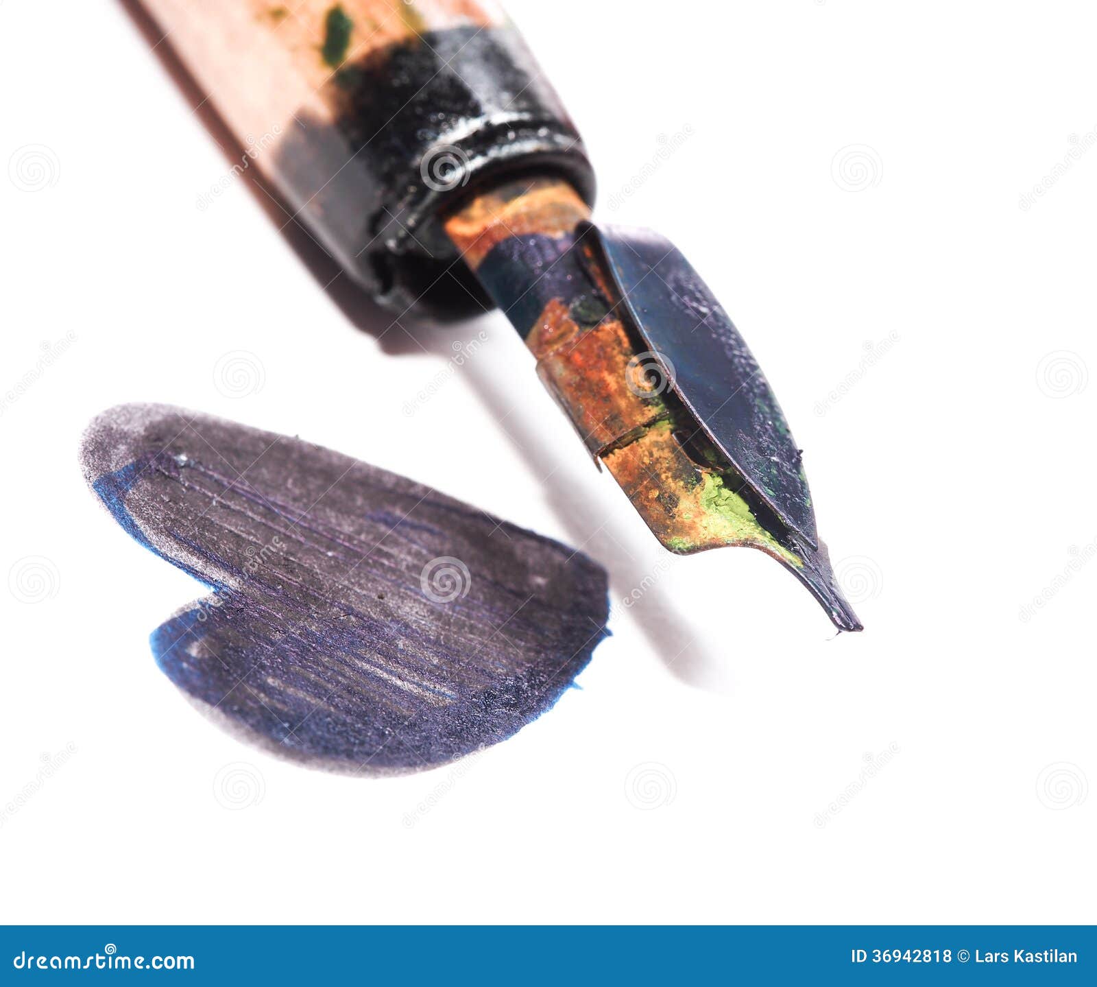 Ink Pen and Ink Heart stock photo. Image of valentines - 36942818