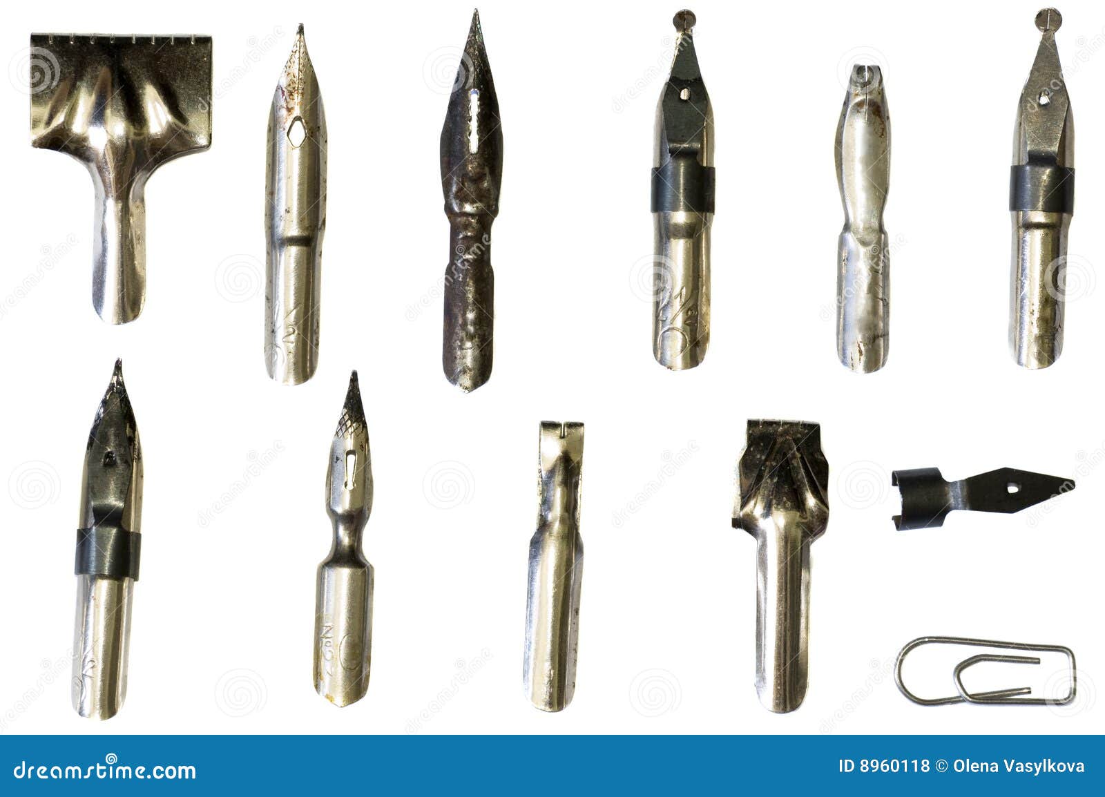 Ink pen nibs stock photo. Image of writing, retro, metal - 8960118