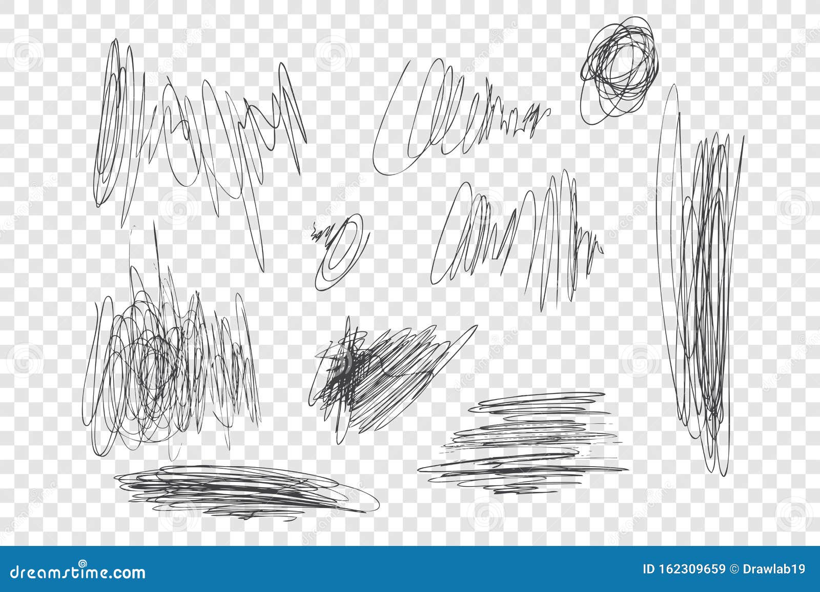 Ink Pen Scrawls Vector Illustrations Set Stock Vector - Illustration of ...