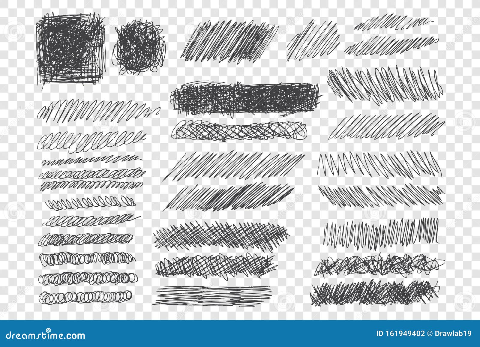 Ink Pen Scribble Vector Illustrations Set Stock Vector - Illustration ...