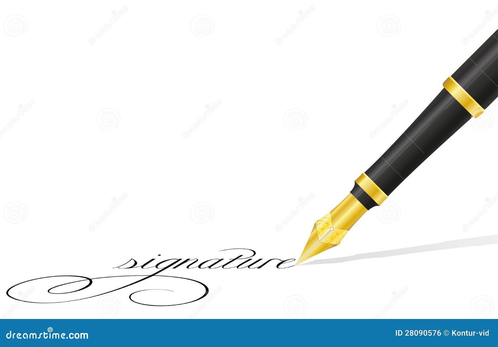 Ink Pen and Signature Vector Illustration Stock Vector - Illustration ...
