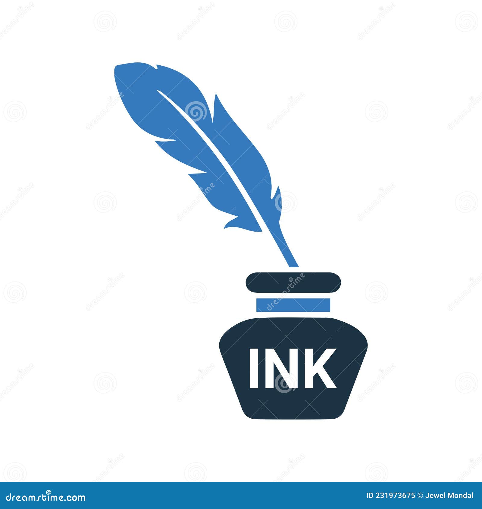 Ink Pot, Ink, Write, Pot, Draw Icon. Editable Vector Graphics Stock ...