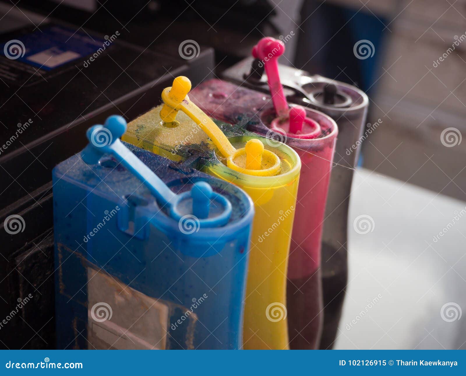 Ink printer stock image. Image of cmyk, cyan, liquid - 102126915