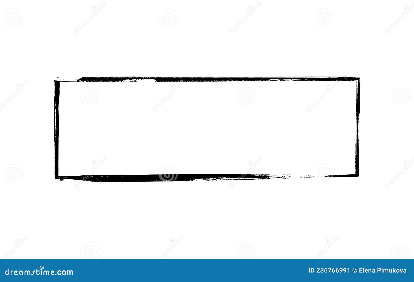 Ink Rectangle Stamp. Grunge Empty Black Frame. Square Border. Rubber ...