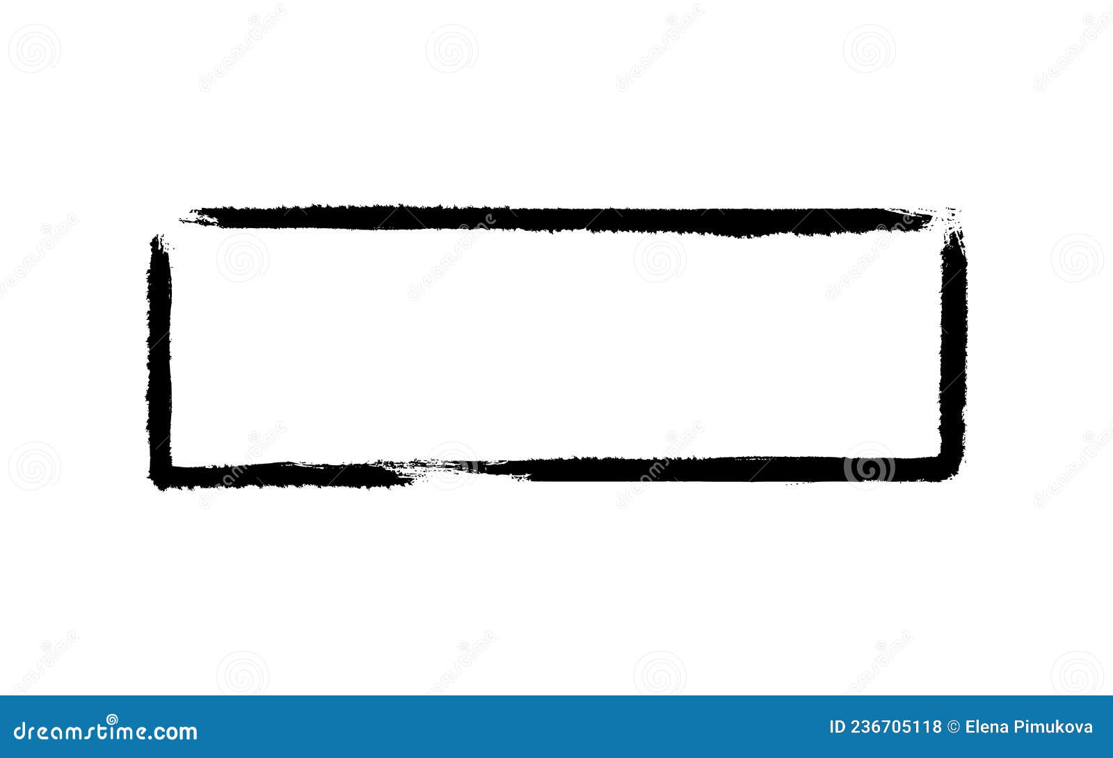 Ink Rectangle Stamp. Grunge Empty Black Frame. Square Border. Rubber ...