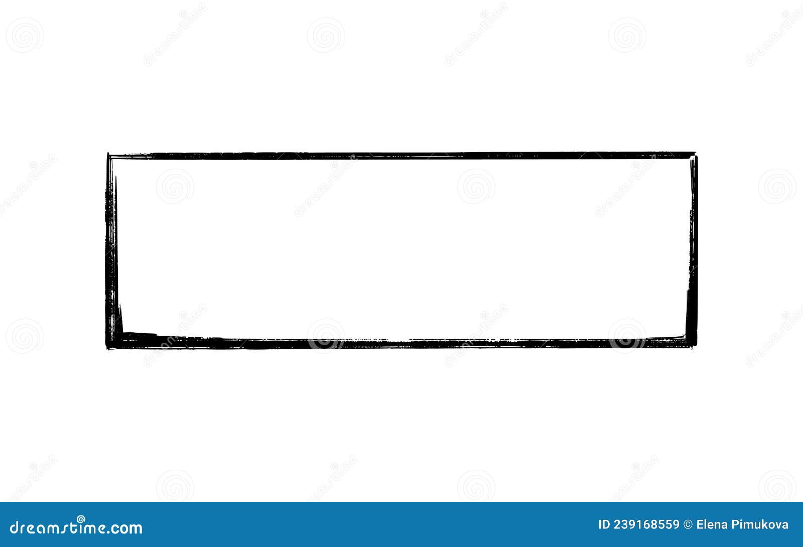 Ink Rectangle Stamp. Grunge Empty Black Frame. Square Border. Rubber ...