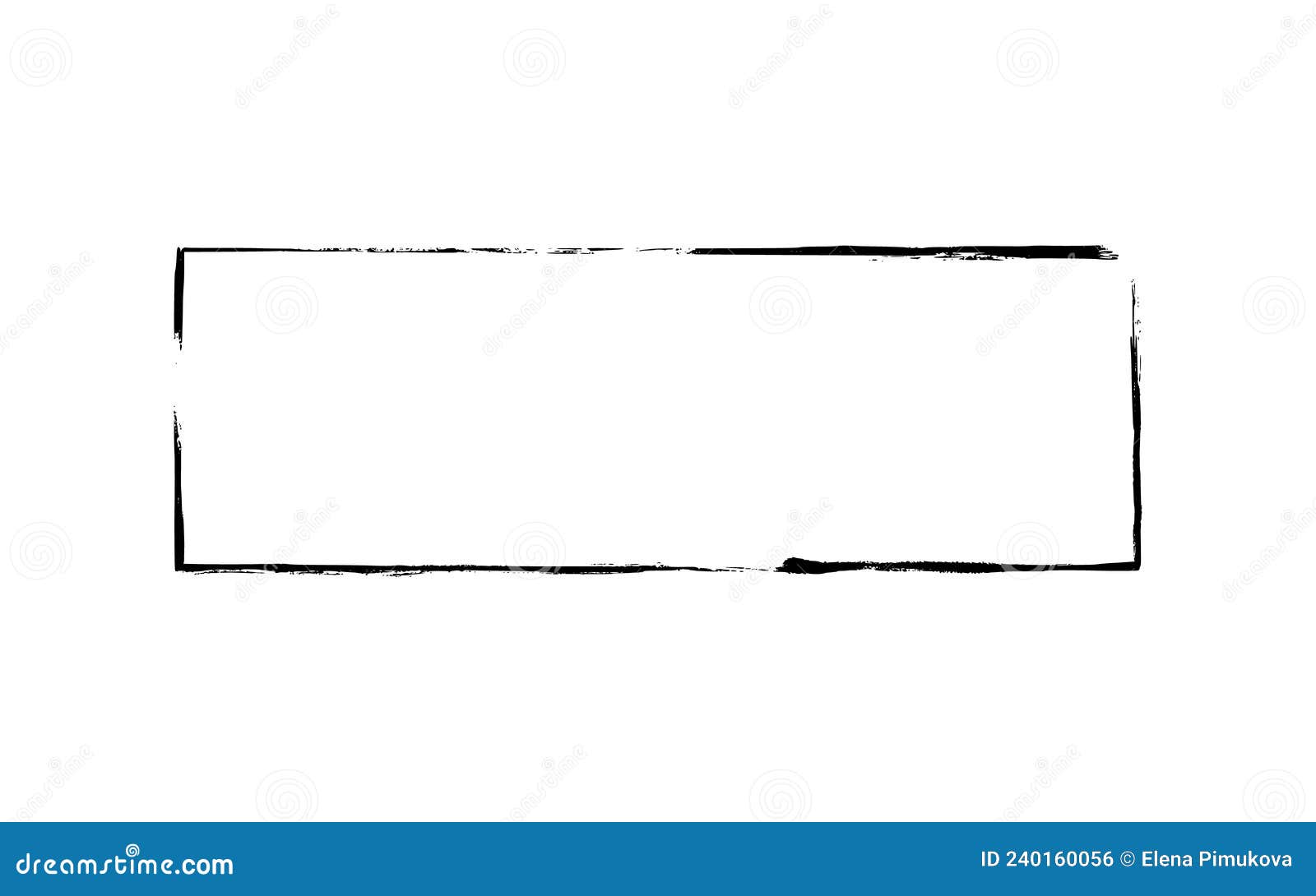 Ink Rectangle Stamp. Grunge Empty Black Frame. Square Border. Rubber ...