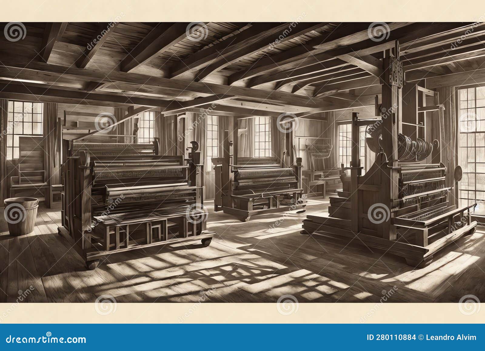 Ink Rollers a Close Up of a Printing Press.AI Generated Stock ...