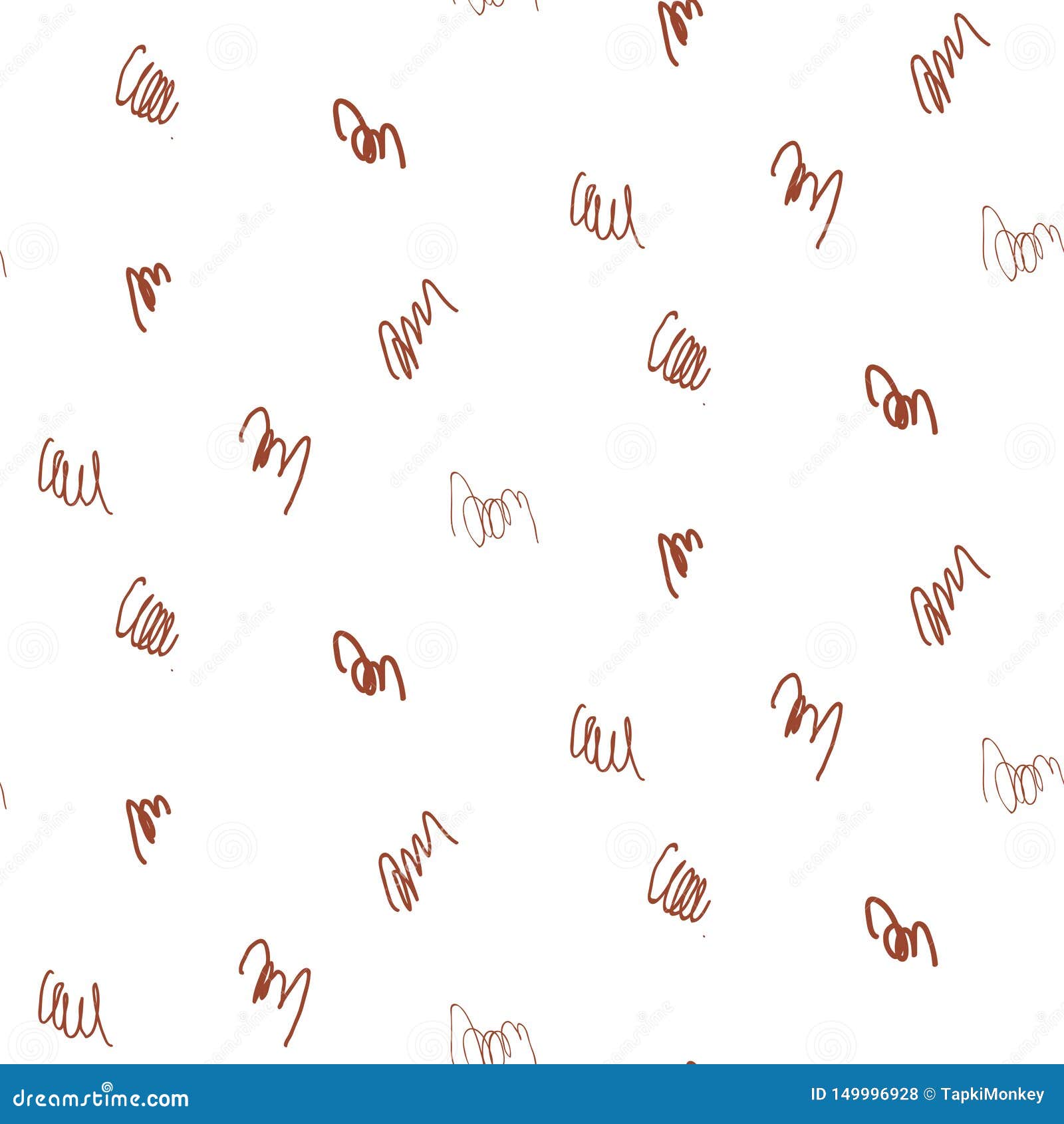 Ink Scribble Marks Seamless Vector Pattern Brown and White Colors ...