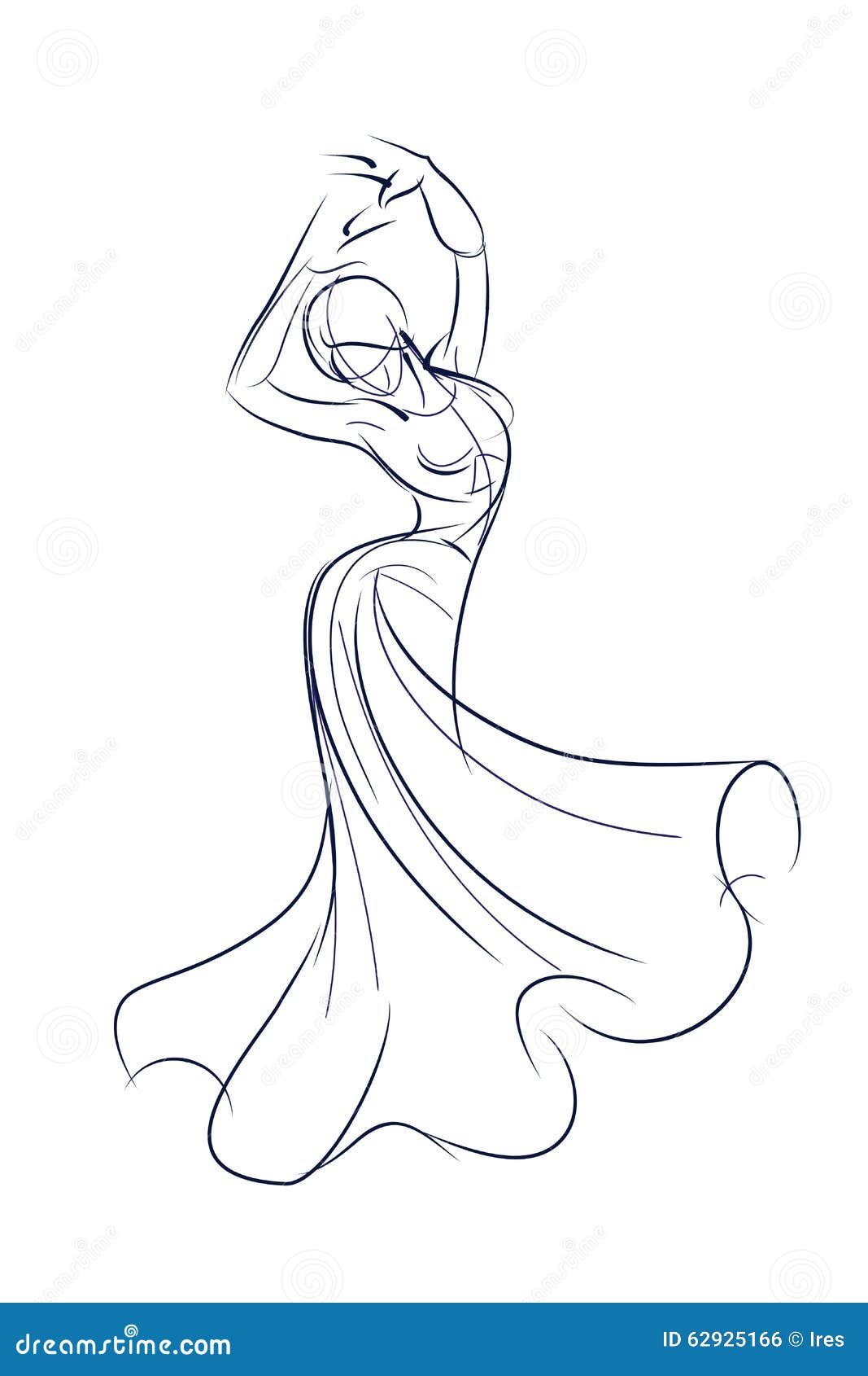 Gesture Drawing Flamenco Dancer Expressive Pose Cartoon Vector ...