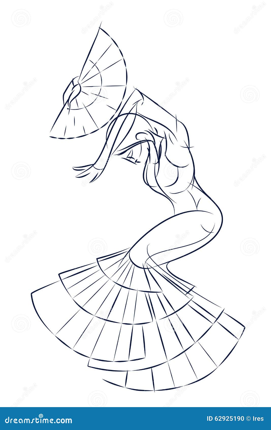 Ink Sketch Gesture Drawing of Dancer Stock Vector - Illustration of ...