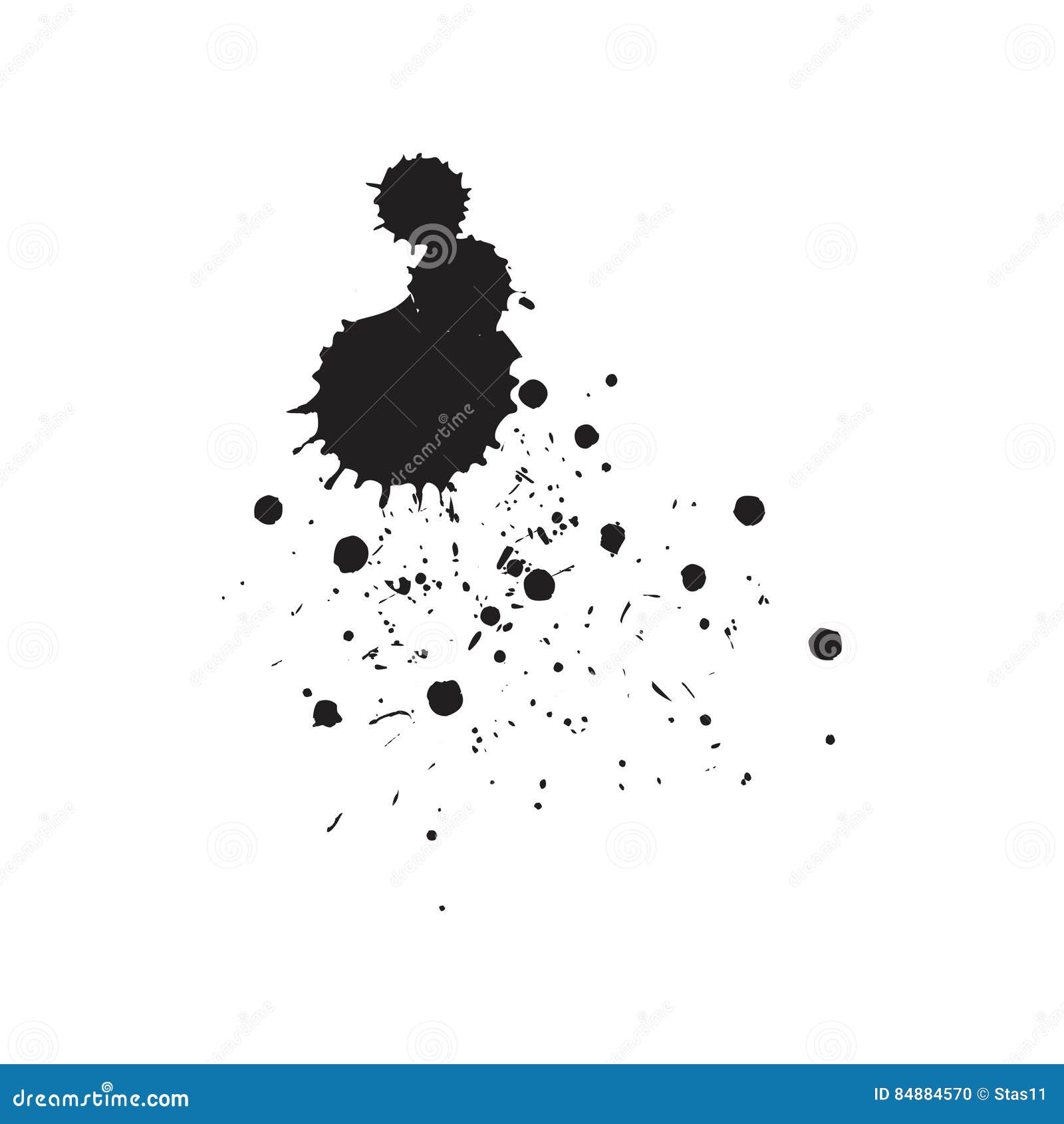 Ink Splash Background . Black Paint Splattered Shape Stock Illustration ...