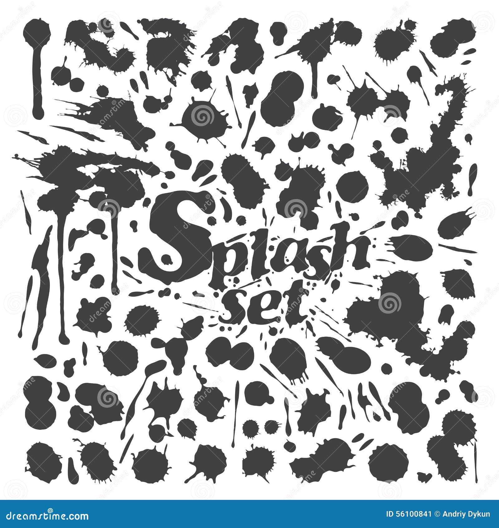 Ink Splash Set stock vector. Illustration of splatter - 56100841