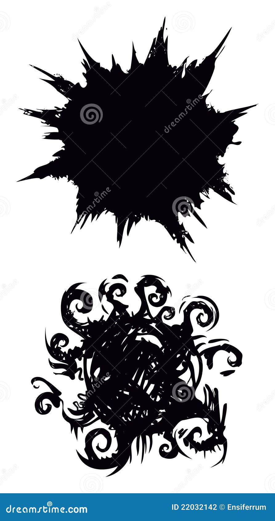 Ink splash and swirl stock vector. Illustration of spatter - 22032142