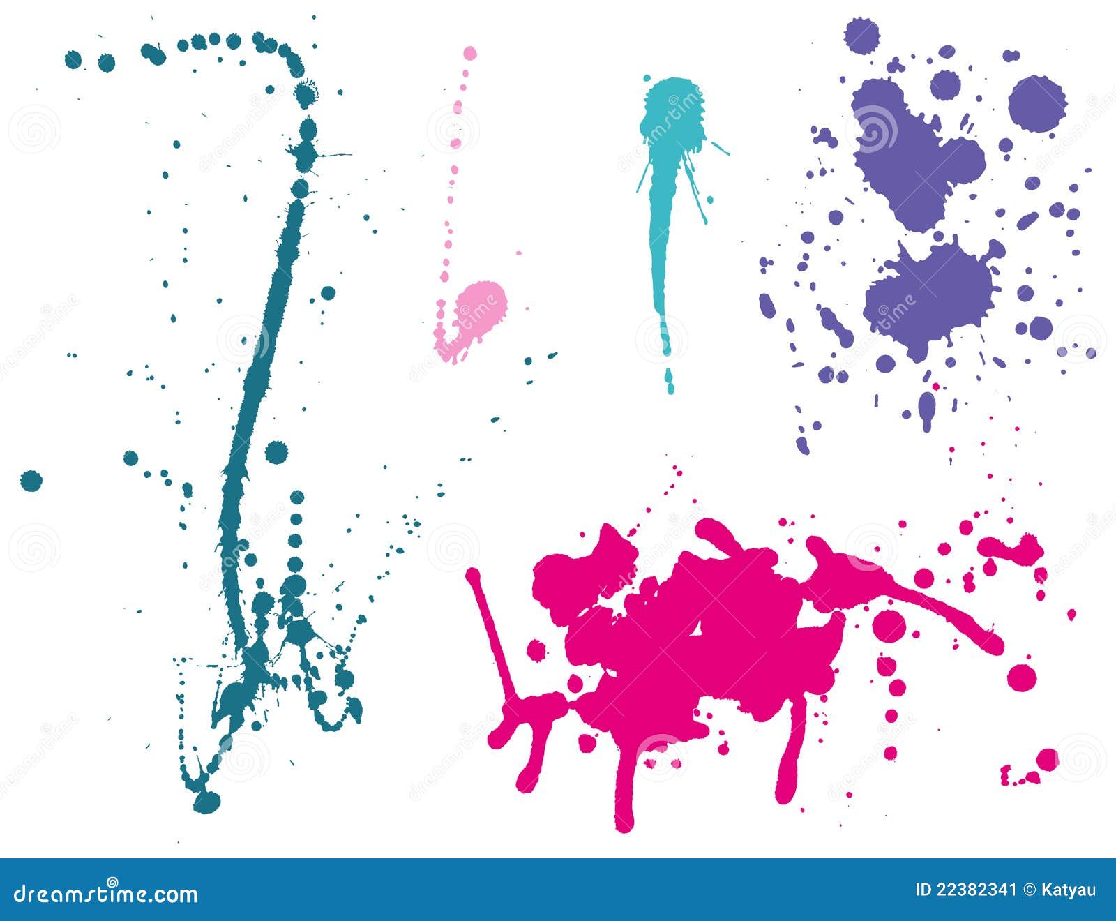 Ink splashes Color stock vector. Illustration of dirty - 22382341