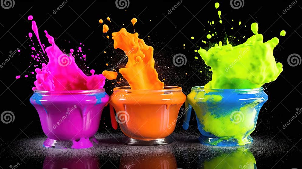 Ink Splashes Exploding in a Bottle Cap, Wallpaper Design, Ai Generated ...