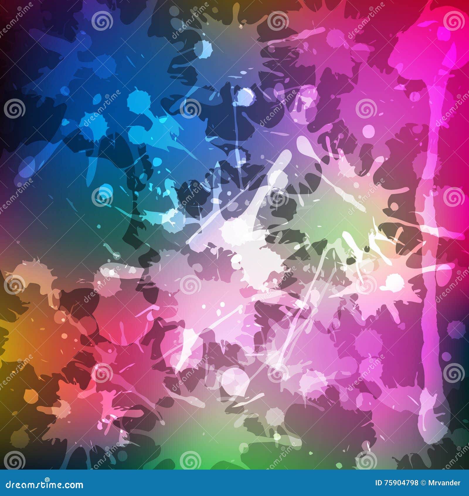 Ink Splashes. Rainbow Colored Blot Background Stock Vector ...