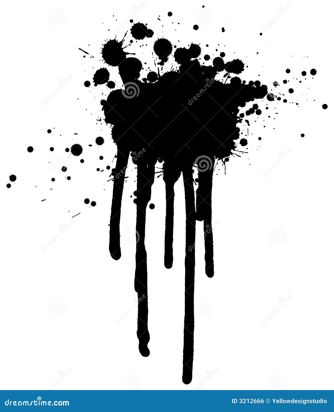Ink Splat stock vector. Illustration of white, drips, paint - 3212666