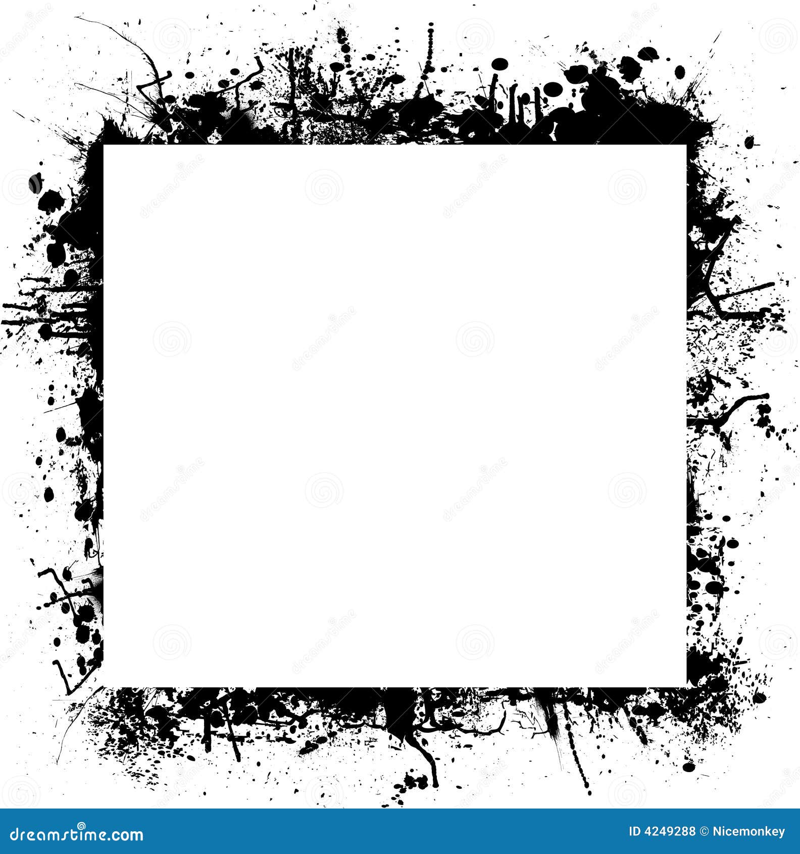 Ink splat border square stock vector. Illustration of creative - 4249288
