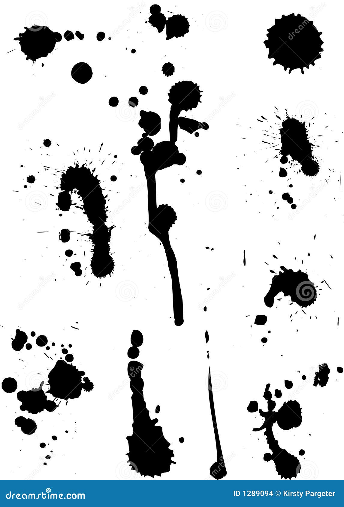 Ink splats stock vector. Illustration of blood, stain - 1289094