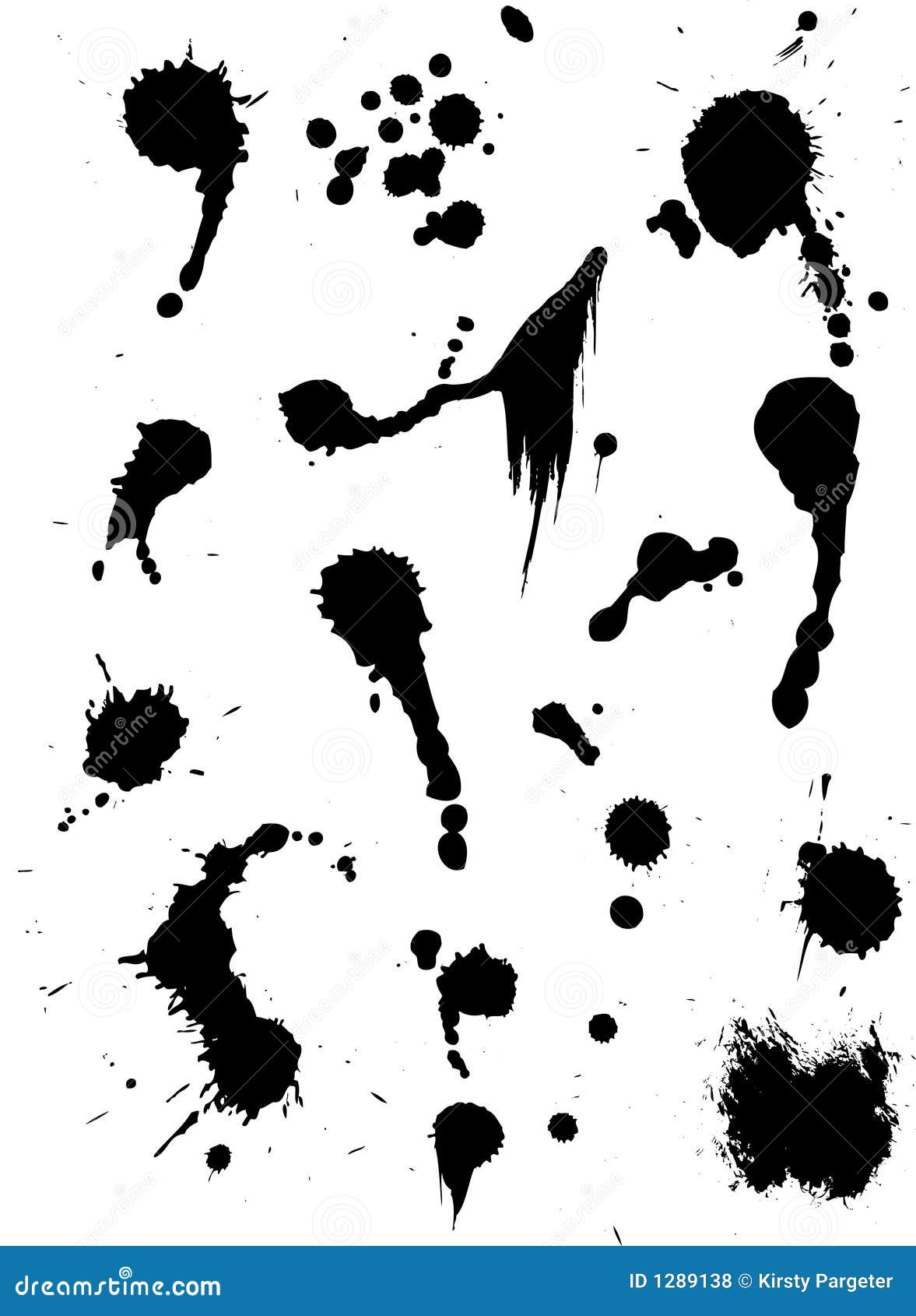 Ink splats stock vector. Illustration of paint, isolated - 1289138