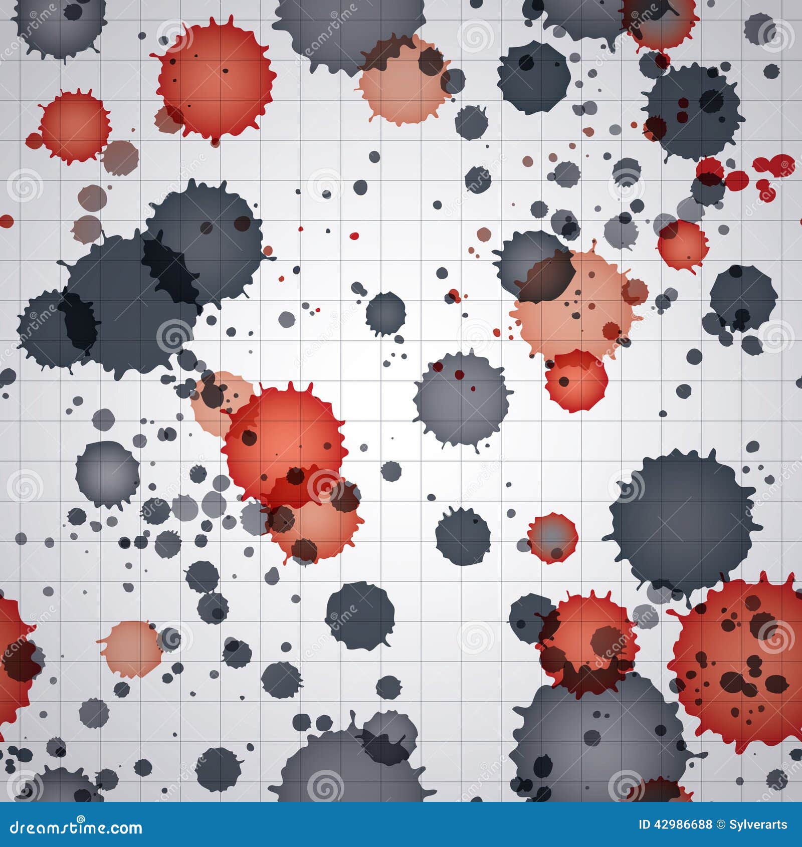 Ink Splats on a Copybook Page Seamless Background. Stock Vector ...