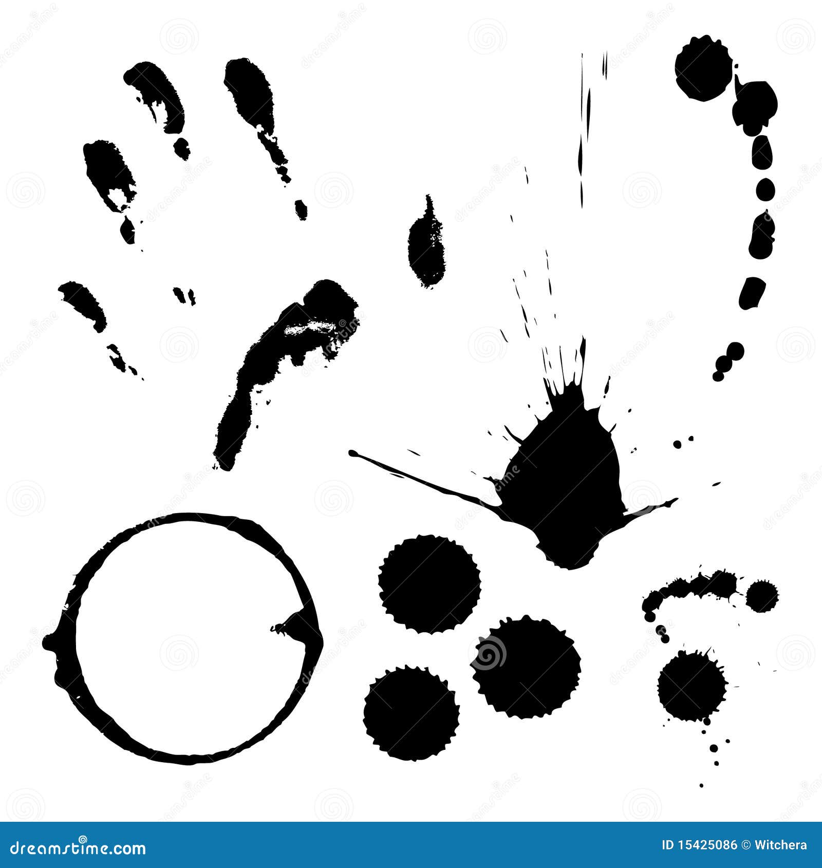 Ink splats and prints stock illustration. Illustration of spill - 15425086