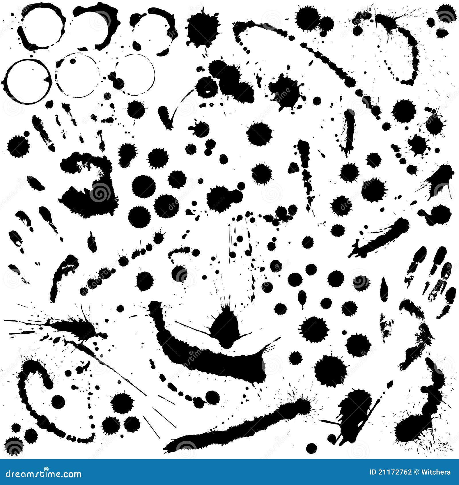 Ink splats and prints stock illustration. Illustration of splotch ...