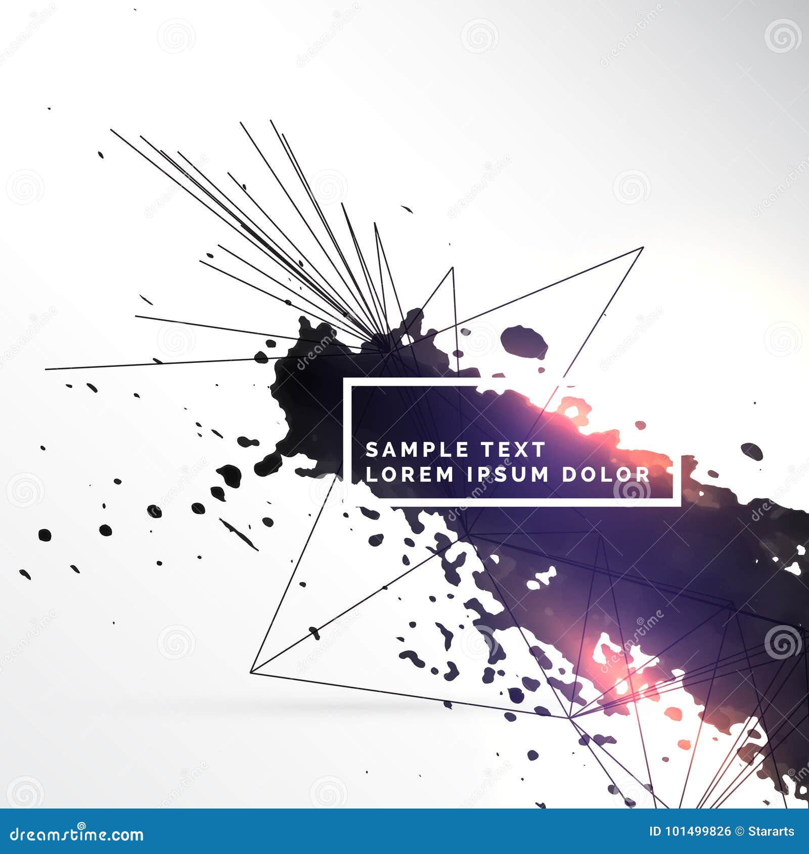 Ink Splatter with Abstract Lines Background Stock Vector - Illustration ...