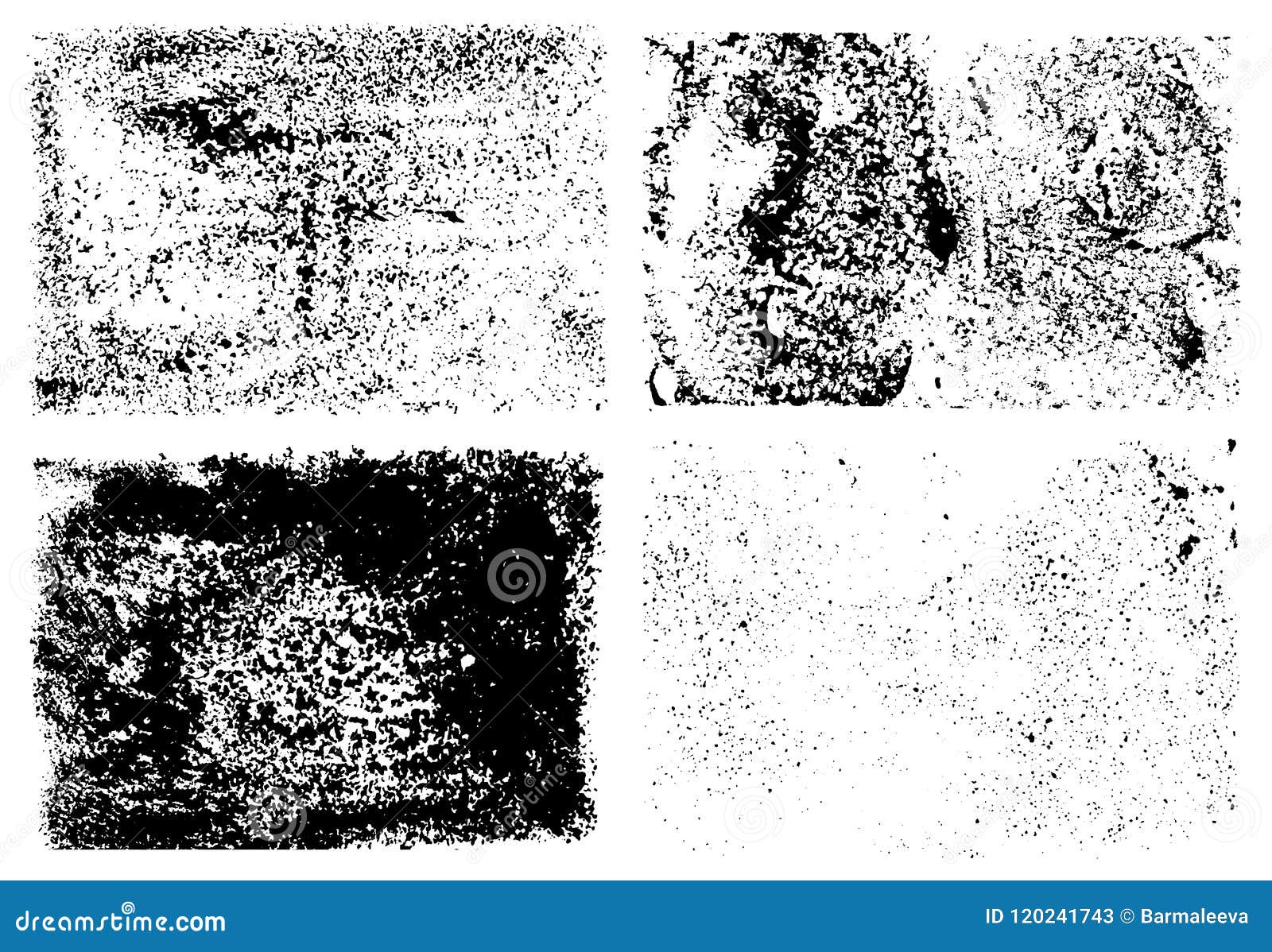 Ink Splatter Grunge Distressed Textures Set. Sketch Brush Stroke ...