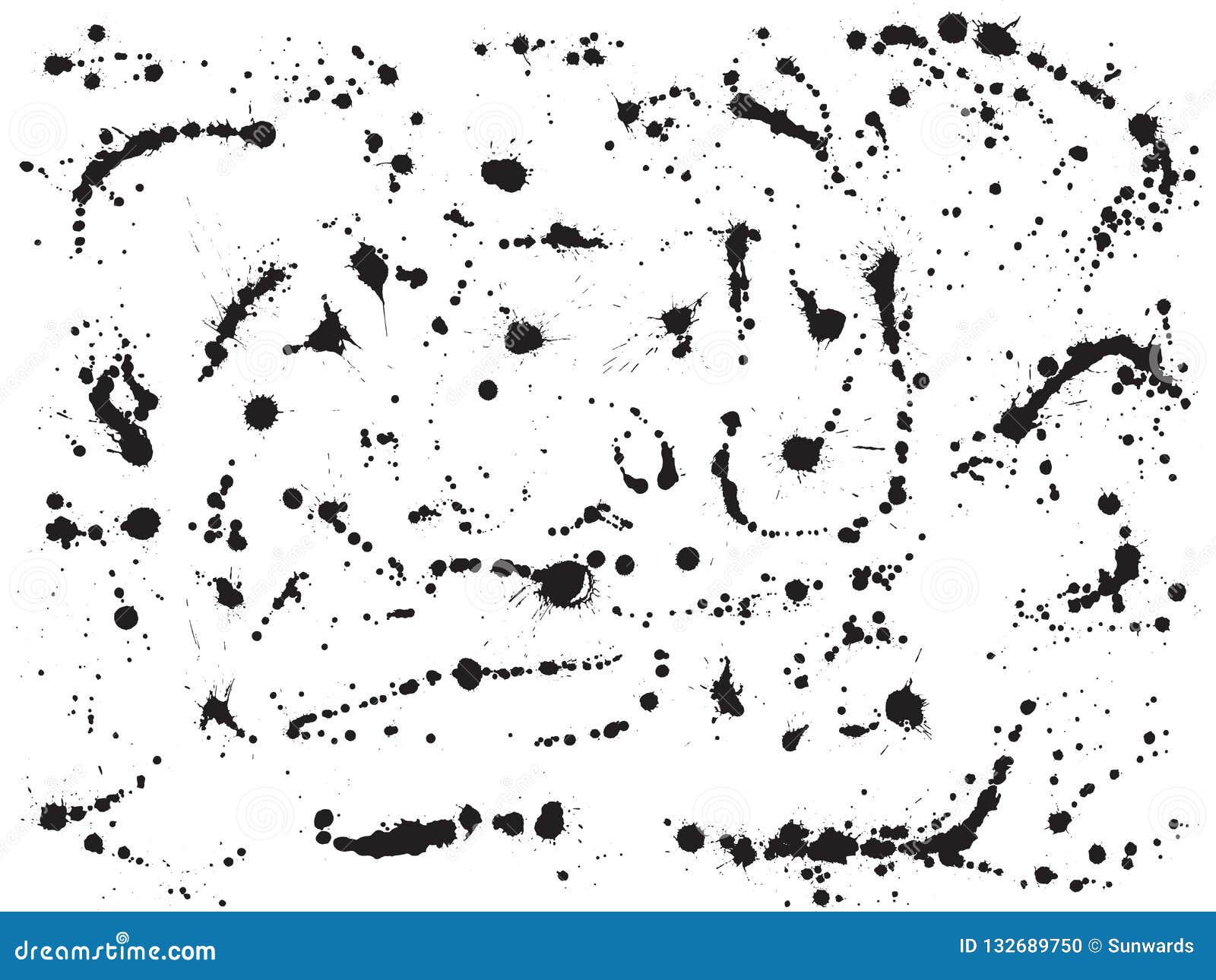 Ink Splatter Paint Drops Splashes Vector Set. Stock Vector ...