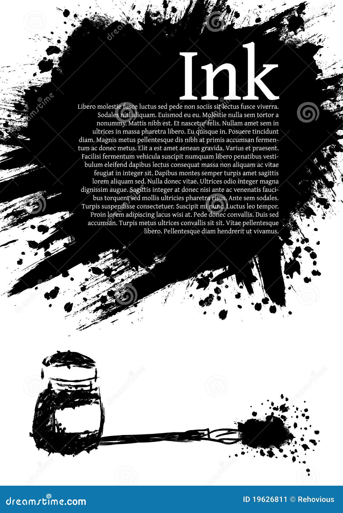 Ink splatter poster stock vector. Illustration of bottle - 19626811