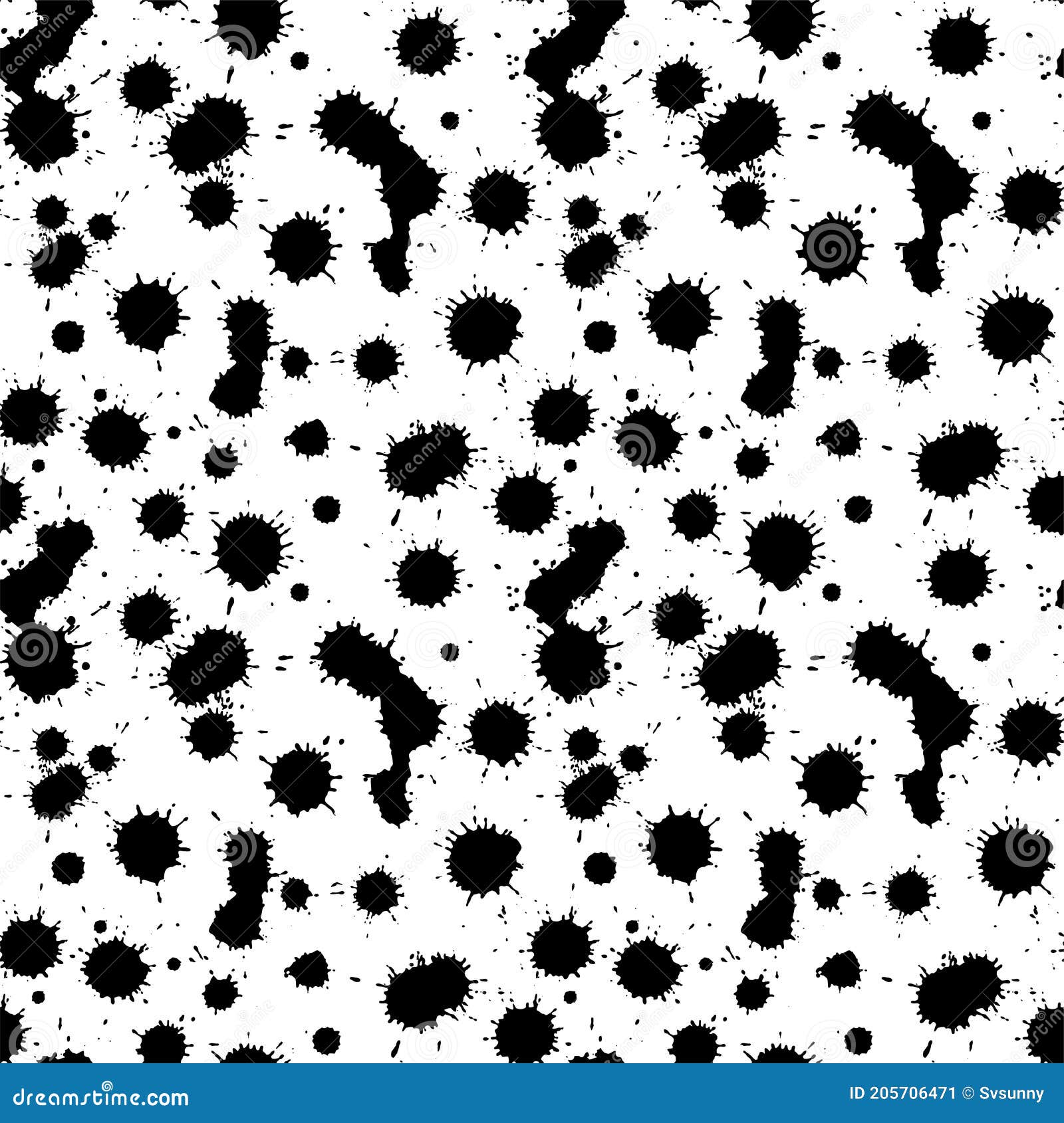 Ink Splatter Print Seamless Background Pattern. Black and White Stock ...