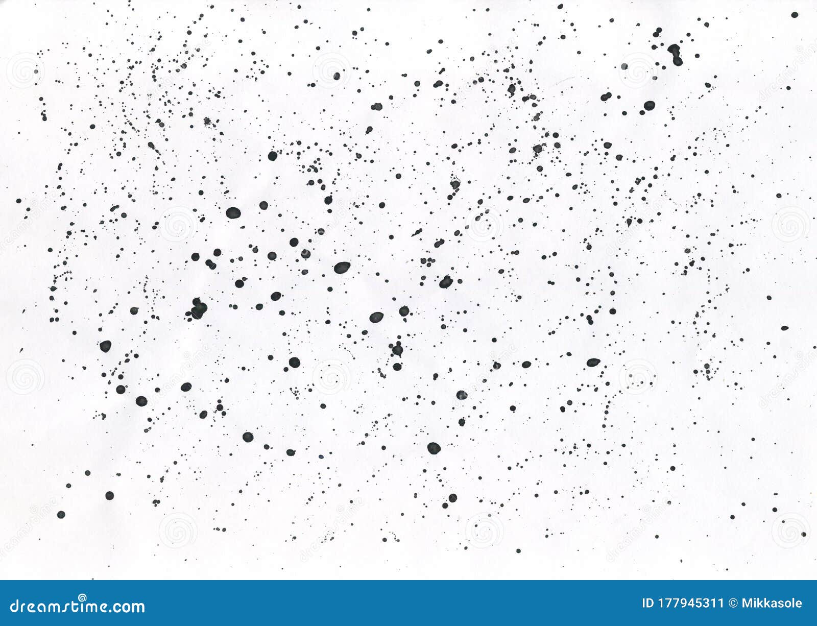 Ink Splatter Splashes Isolated on White Background. Hand Drawn Ink ...