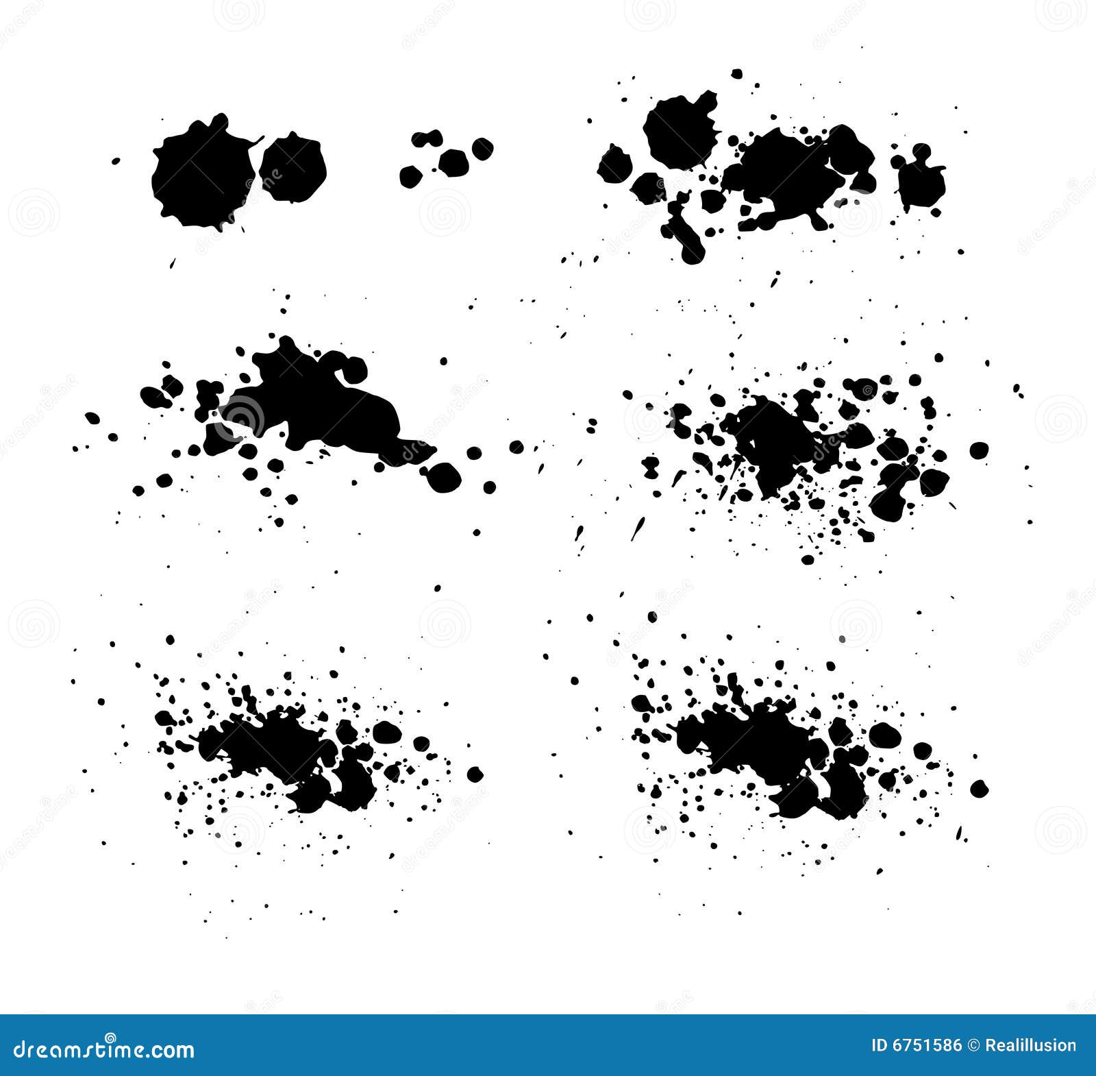Ink splatters stock vector. Illustration of messy, collection - 6751586