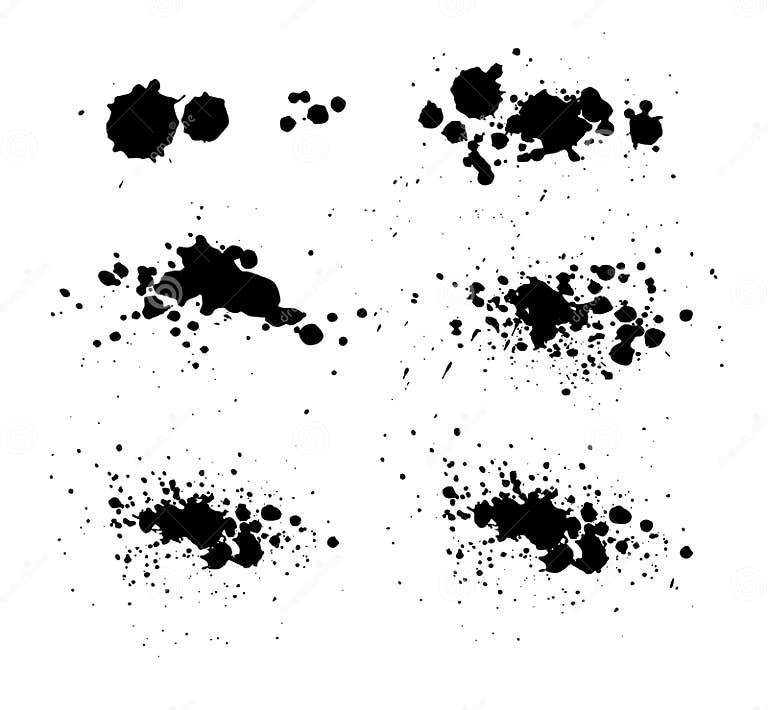 Ink splatters stock vector. Illustration of messy, collection - 6751586