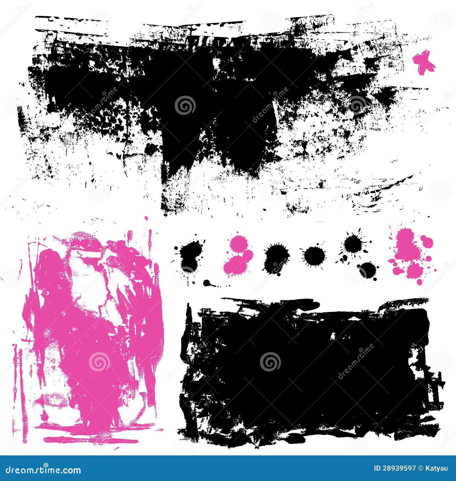 Ink Splatters. Grunge Design Elements Collection. Stock Illustration ...