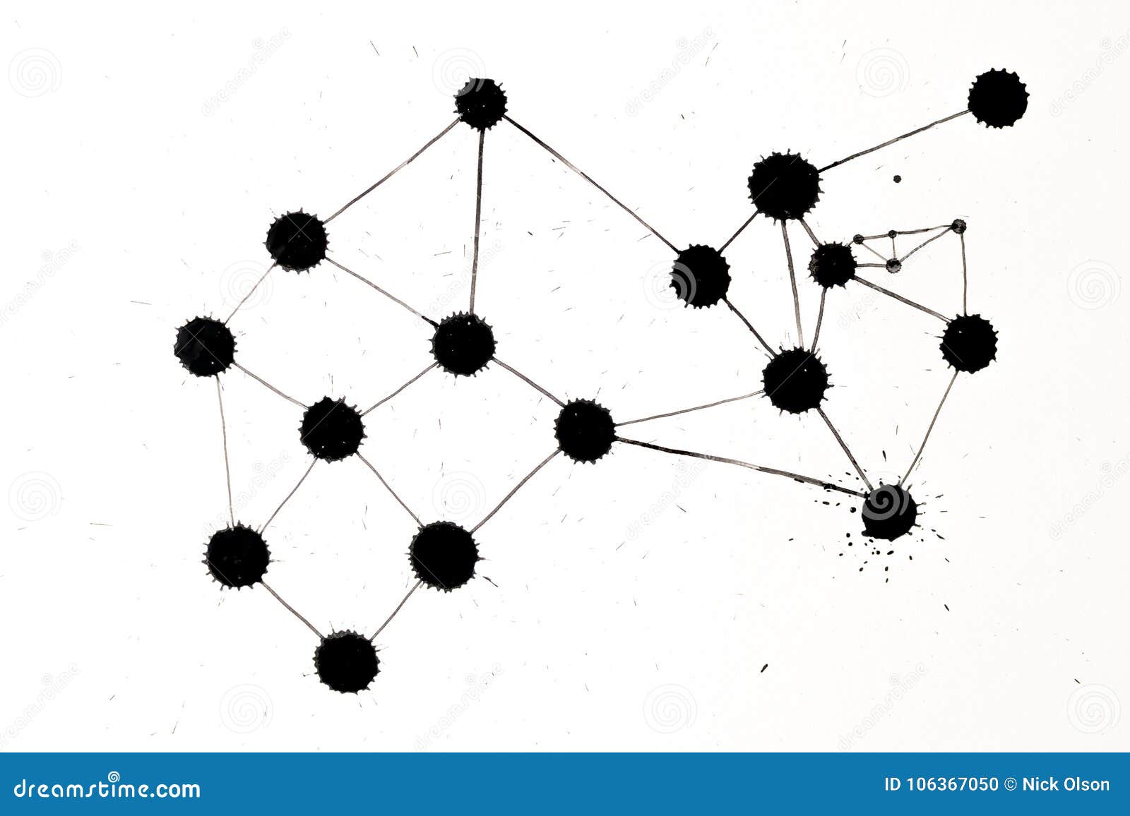 Ink spot network graph stock photo. Image of paper, network - 106367050