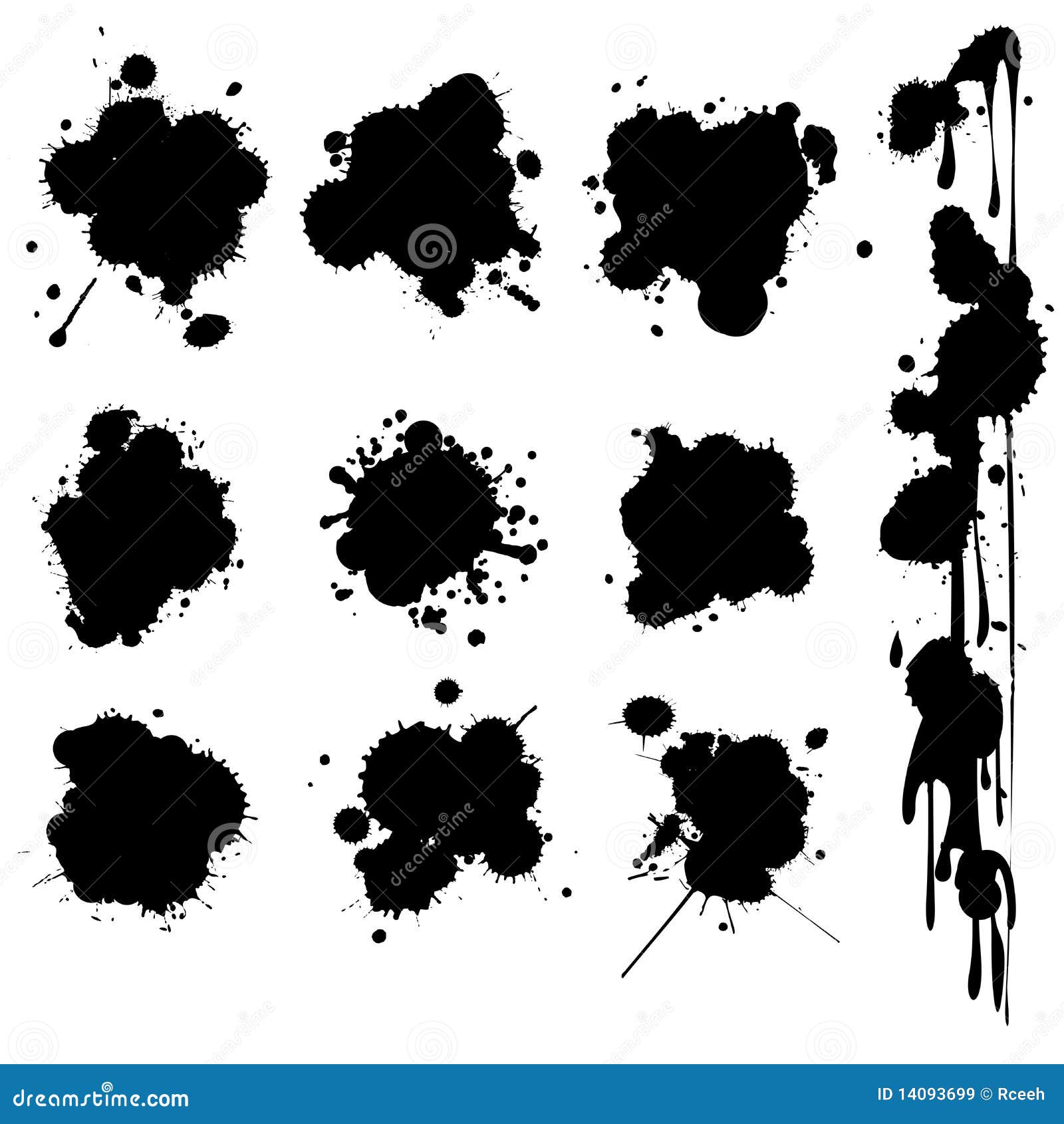 Ink spots stock vector. Illustration of spot, drop, dirty - 14093699